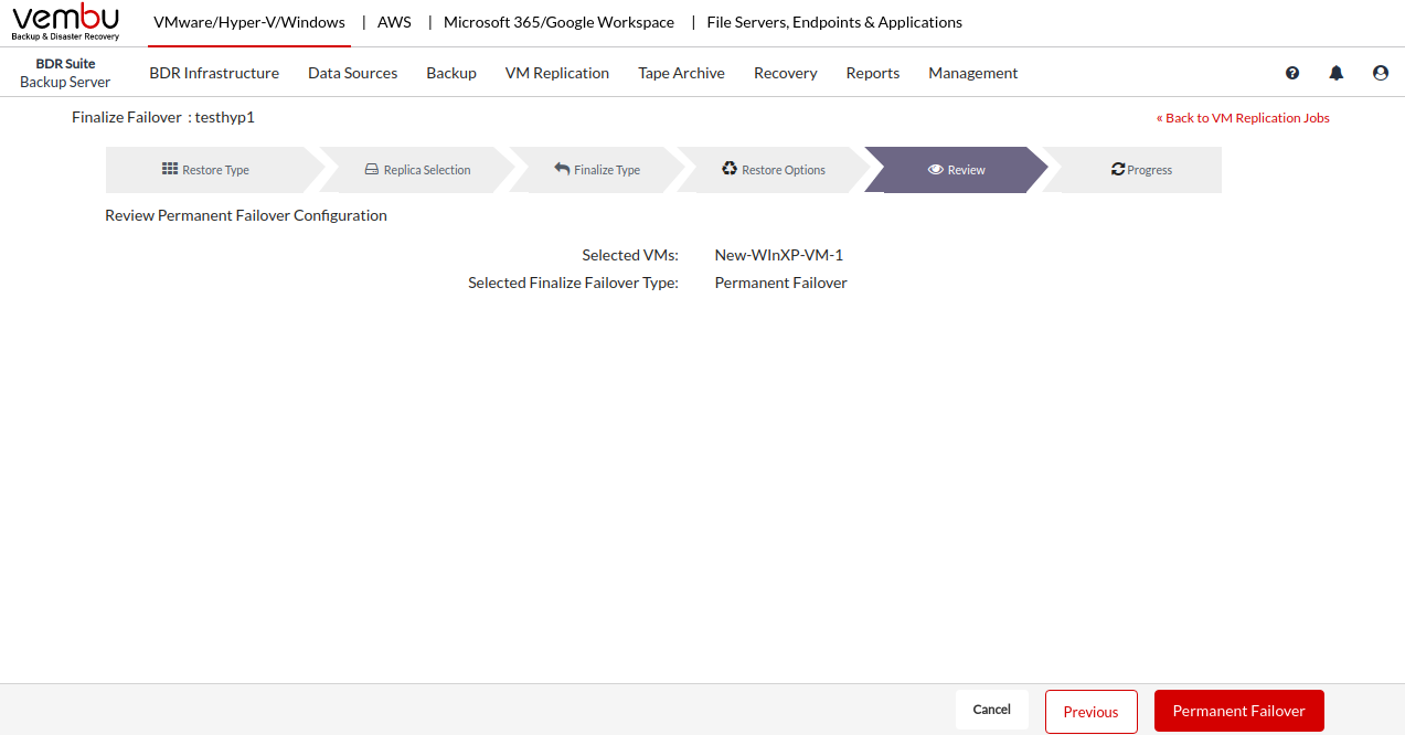 Permanent Failover Permanent Failover